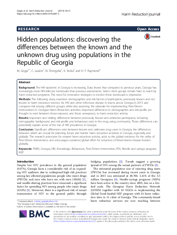 (PDF) Hidden populations: discovering the differences between the known ...