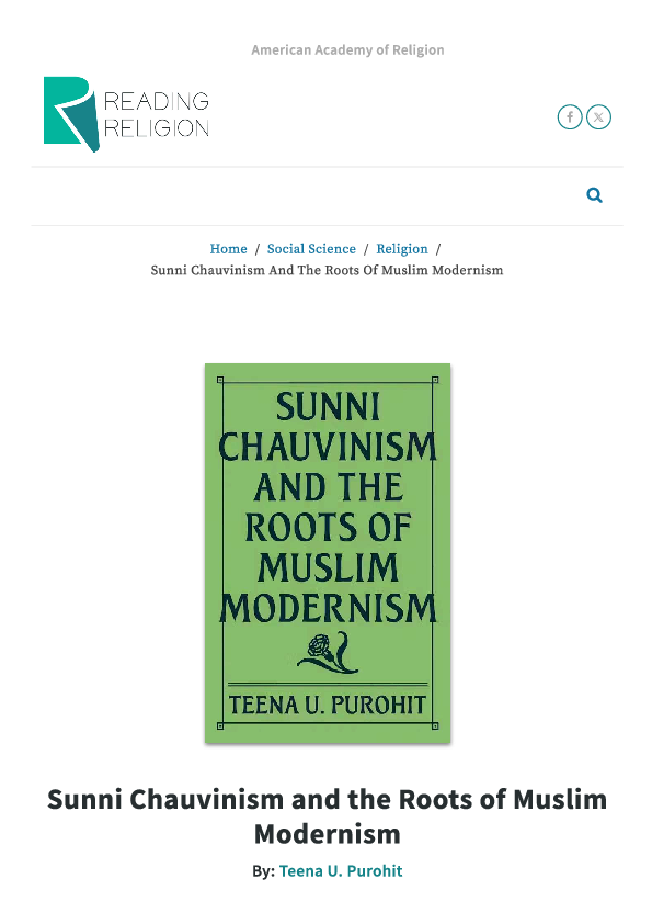 (PDF) Review: Teena U. Purohit, Sunni Chauvinism and the Roots of Muslim Modernism