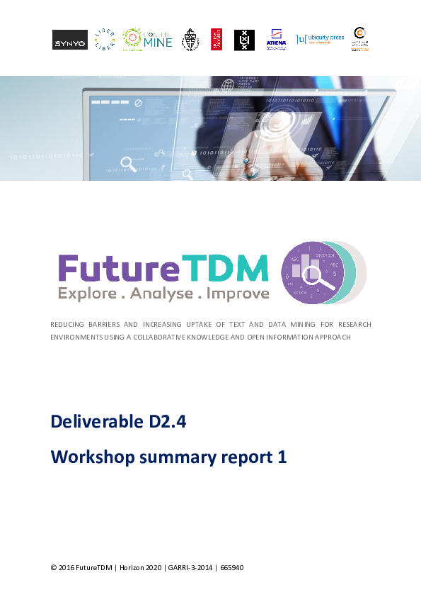 (PDF) Workshop Summary Report 1
