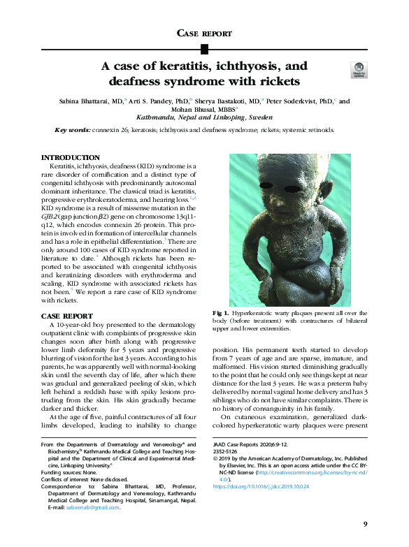 (PDF) A case of keratitis, ichthyosis, and deafness syndrome with rickets