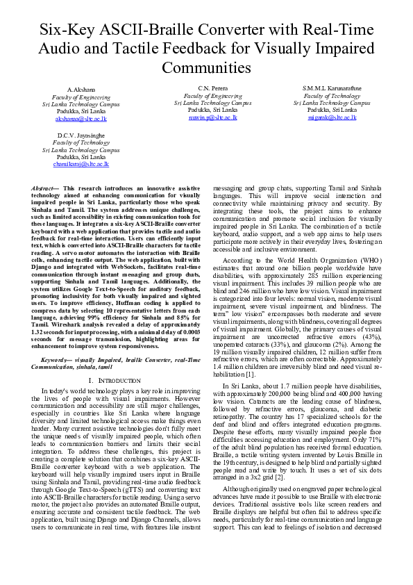 (PDF) Six-Key ASCII-Braille Converter with Real-Time Audio and Tactile ...