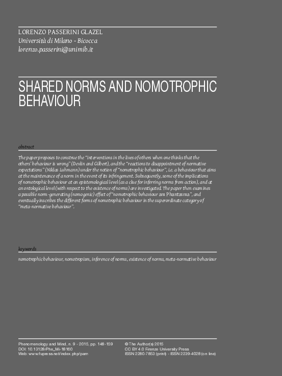 (PDF) Shared Norms and Nomotrophic Behaviour