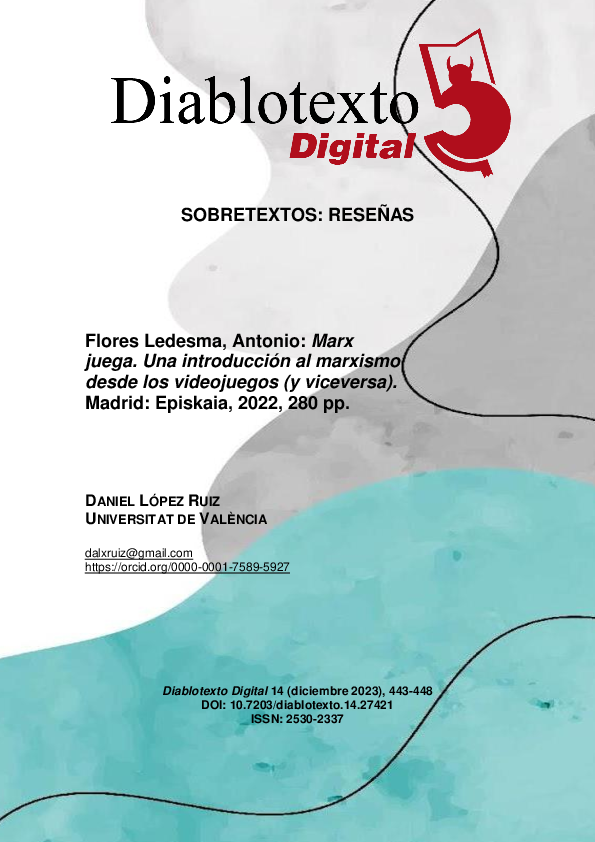 (PDF) Flores Ledesma, Antonio (2022). Marx juega. Una introducción al ...