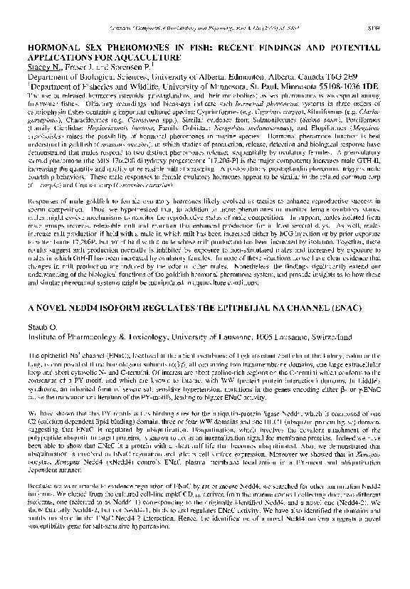 (PDF) Hormonal sex pheromones in fish: recent findings and potential applications for aquaculture