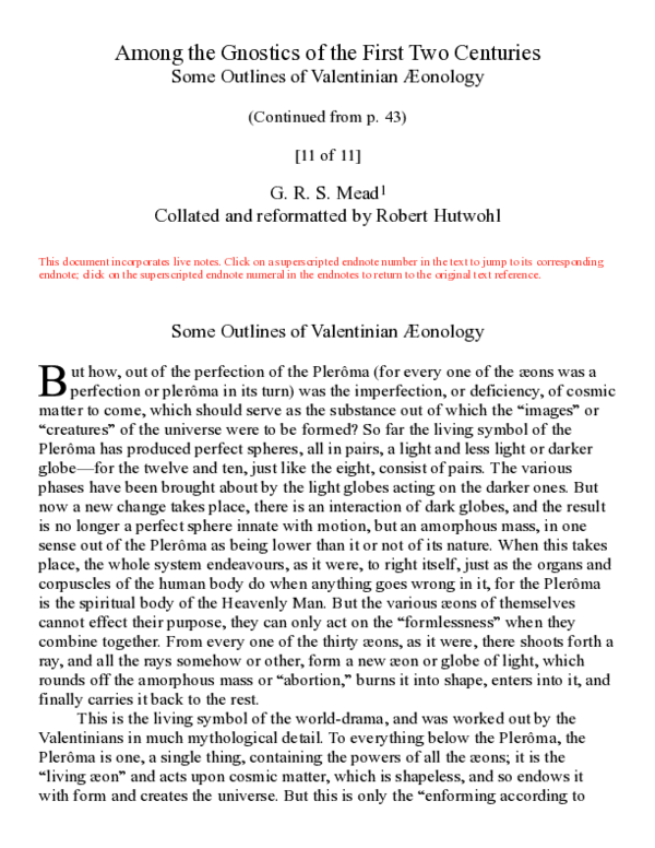 (PDF) Among the Gnostics of the First Two Centuries. Some Outlines of ...