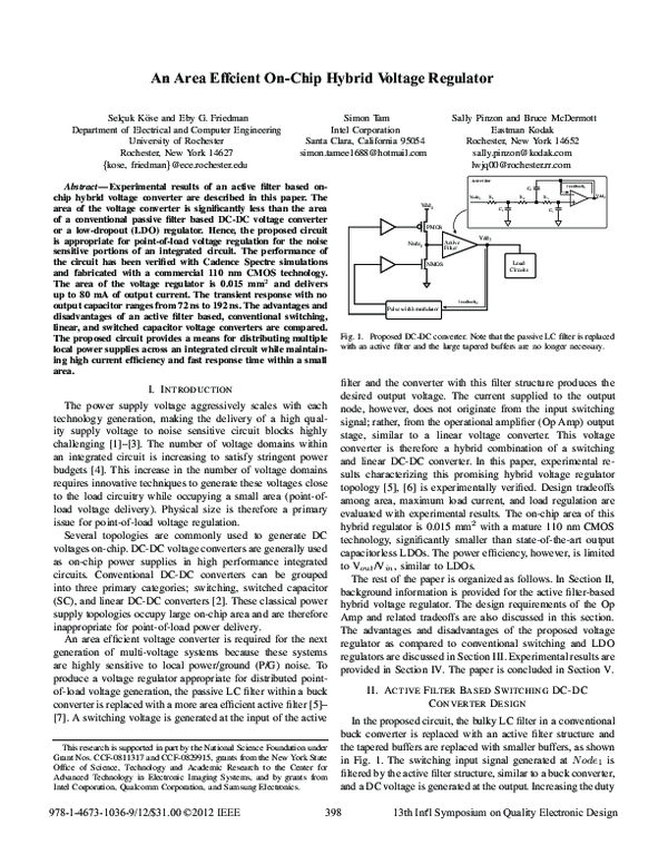 (PDF) An area efficient on-chip hybrid voltage regulator