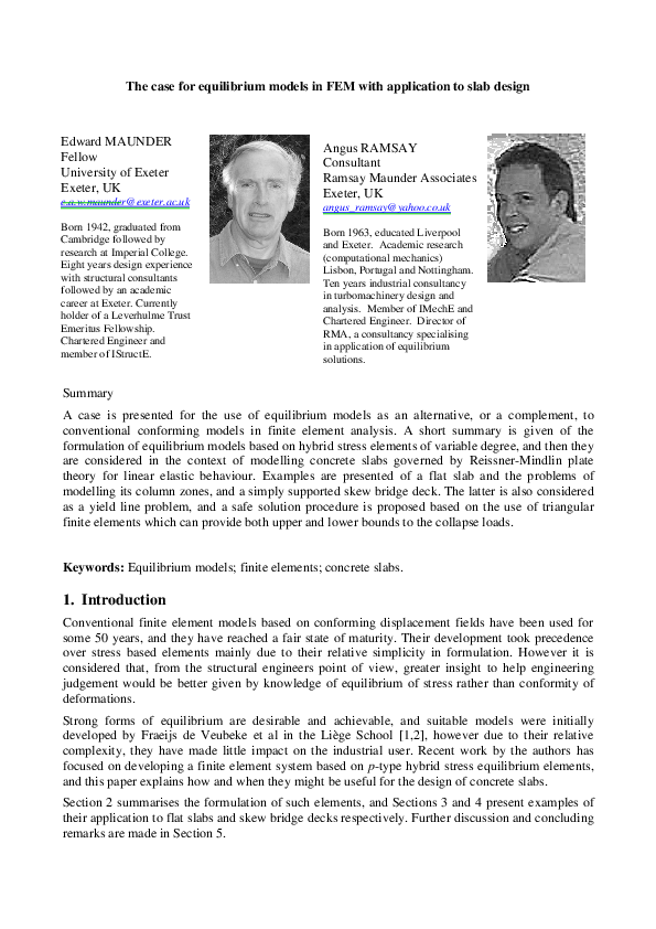 (PDF) The case for equilibrium models in FEM with application to slab ...