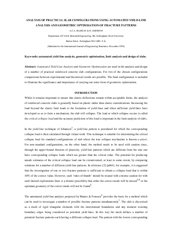 Pdf Analysis Of Practical Slab Configurations Using Automated Yield 4724