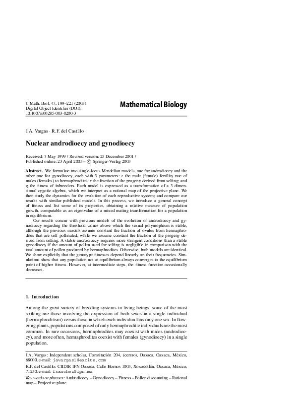 (PDF) Nuclear androdioecy and gynodioecy