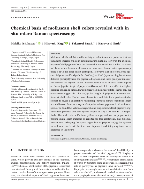 (PDF) Chemical basis of molluscan shell colors revealed with in situ ...
