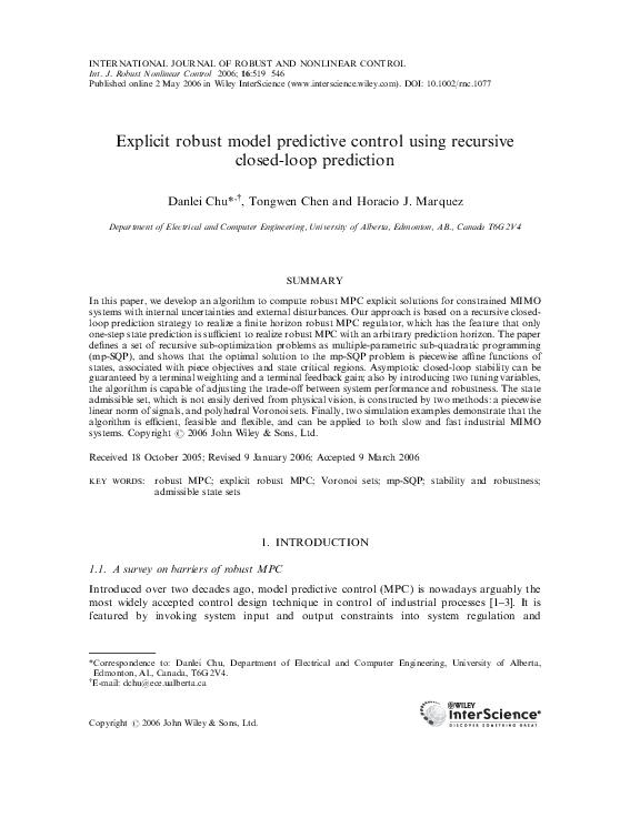 (PDF) Closed-Loop Prediction