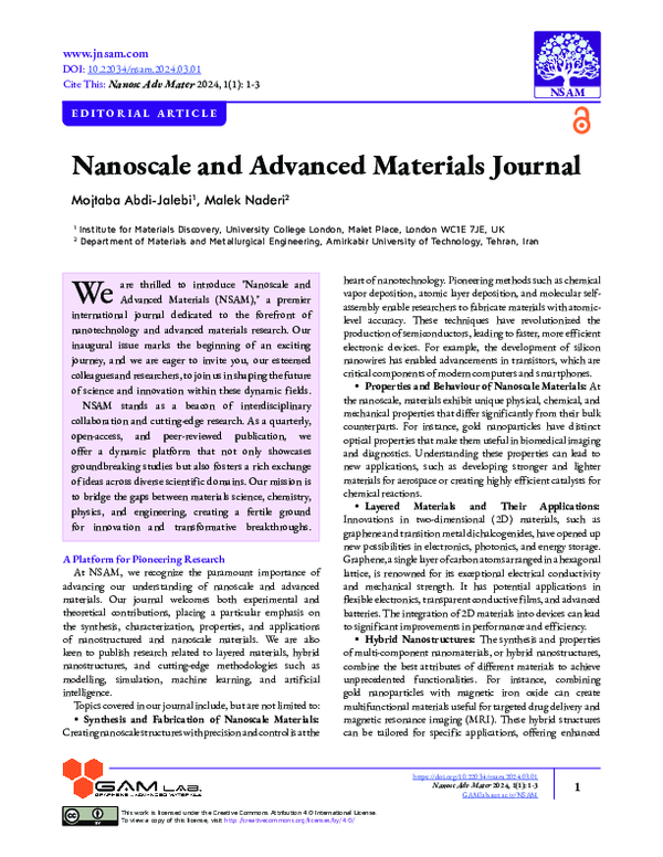 (PDF) Nanoscale and Advanced Materials Journal