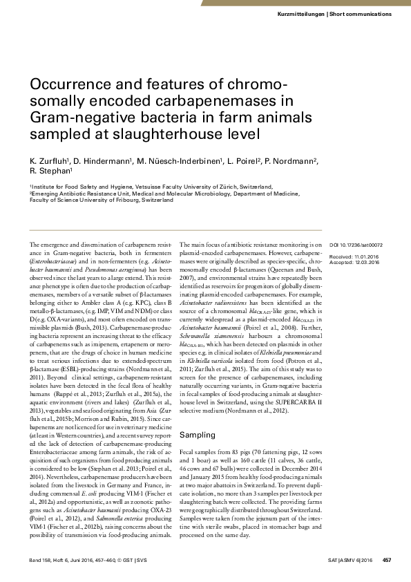 (PDF) Occurrence and features of chromosomally encoded carbapenemases ...
