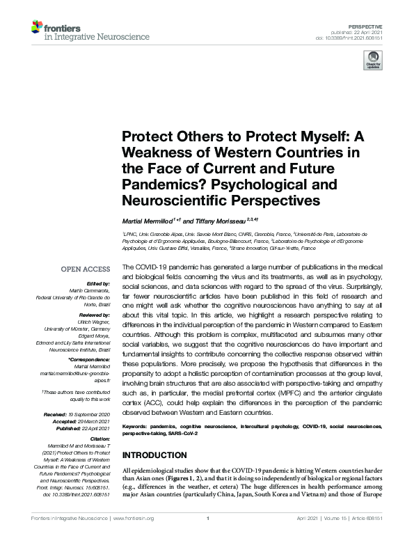 (PDF) Protect Others to Protect Myself: A Weakness of Western Countries ...