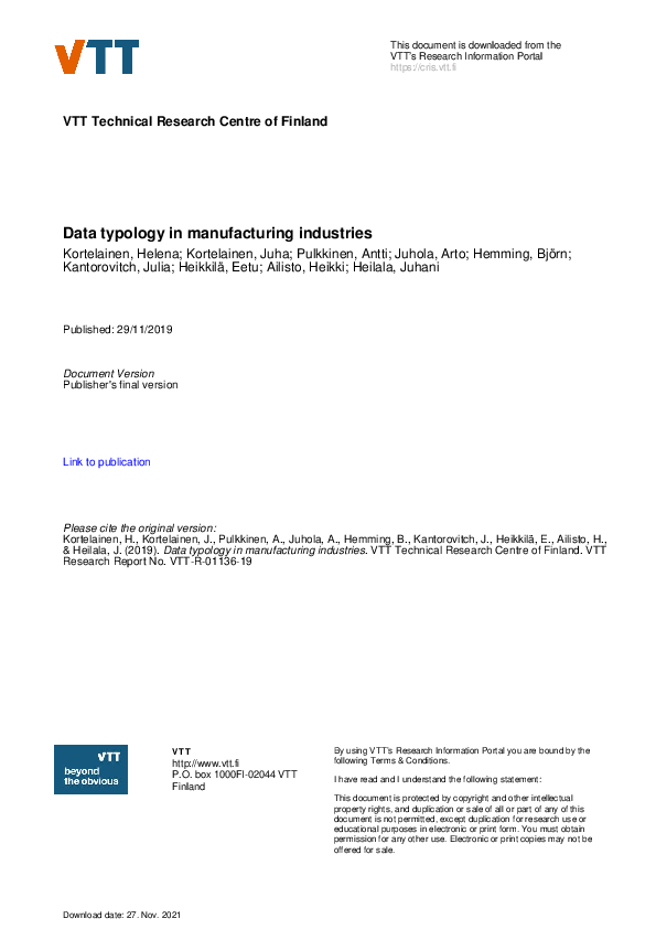 (PDF) Data typology in manufacturing industries