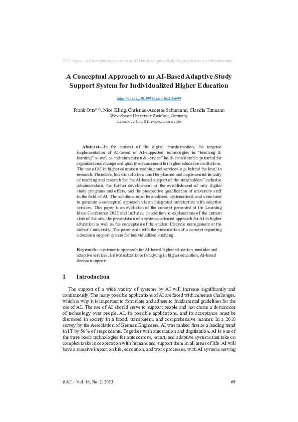 (PDF) Conceptual Approach to an AI-Based Adaptive Study Support System ...