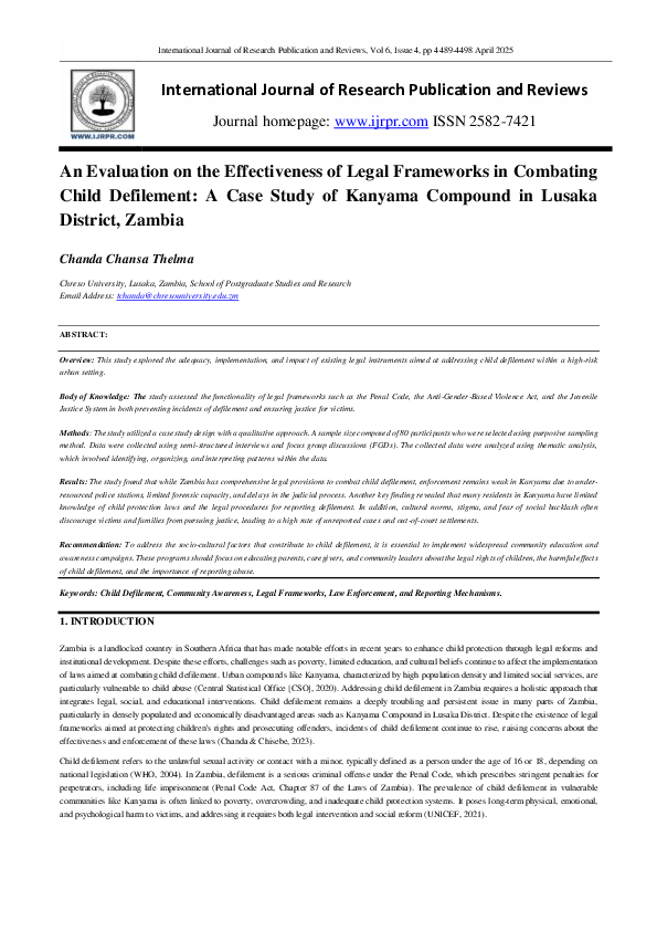 (PDF) An Evaluation on the Effectiveness of Legal Frameworks in ...