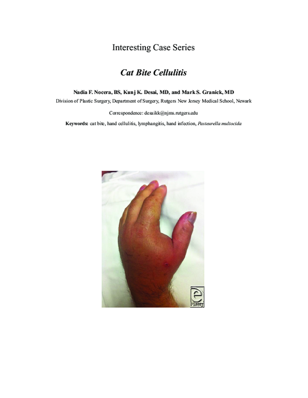 (PDF) Cat bite cellulitis
