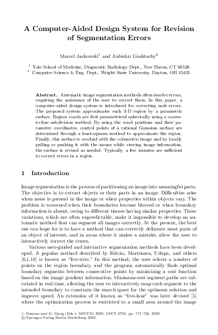 (PDF) A Computer-Aided Design System for Revision of Segmentation Errors