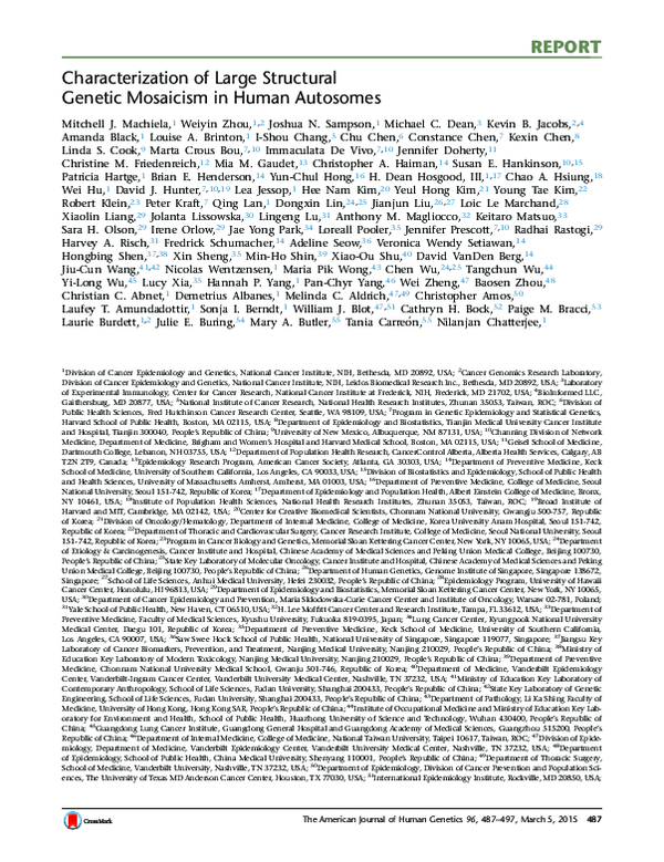 Pdf Characterization Of Large Structural Genetic Mosaicism In Human