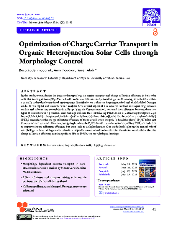 (PDF) Optimization of Charge Carrier Transport in Organic ...