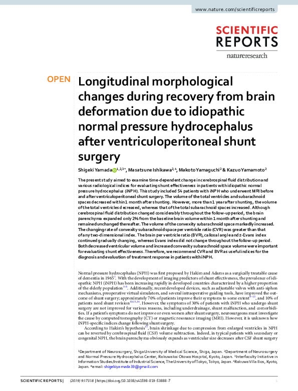 (PDF) Longitudinal morphological changes during recovery from brain ...