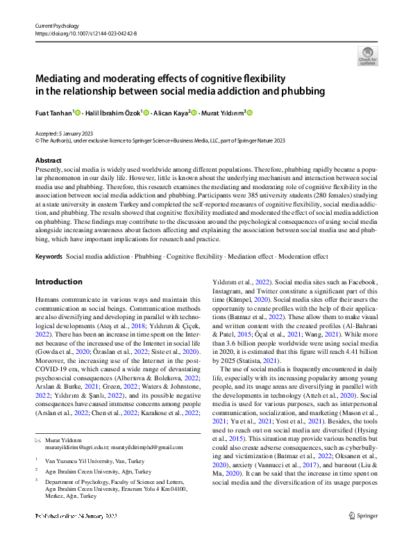 (PDF) Mediating and moderating effects of cognitive flexibility in the ...