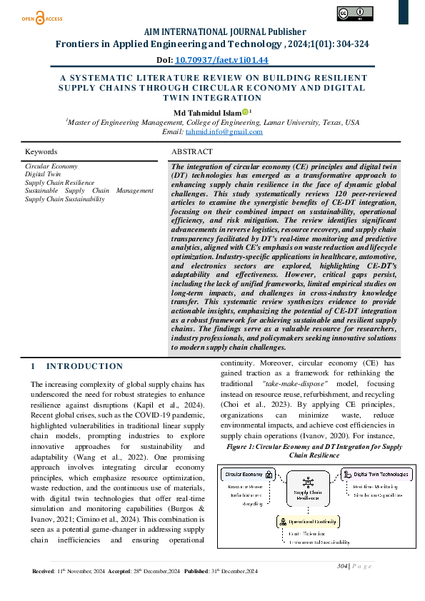 (PDF) A Systematic Literature Review On Building Resilient Supply ...