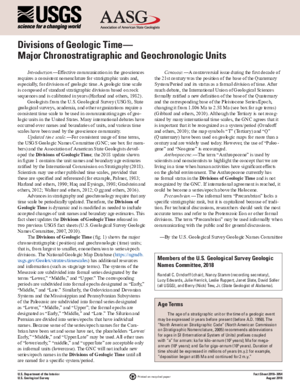 (PDF) Divisions of geologic time—Major chronostratigraphic and ...