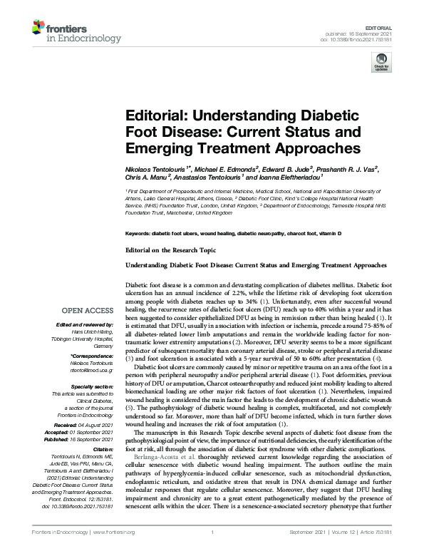 (PDF) Editorial: Understanding Diabetic Foot Disease: Current Status ...
