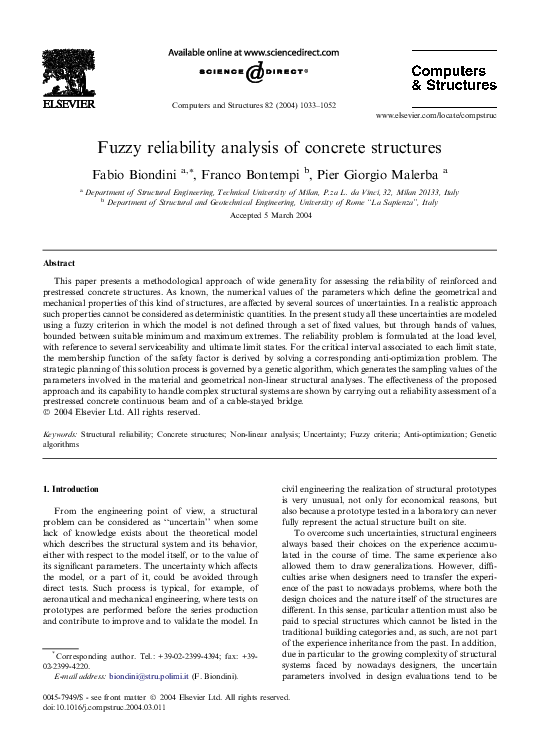 (PDF) Fuzzy reliability analysis of concrete structures