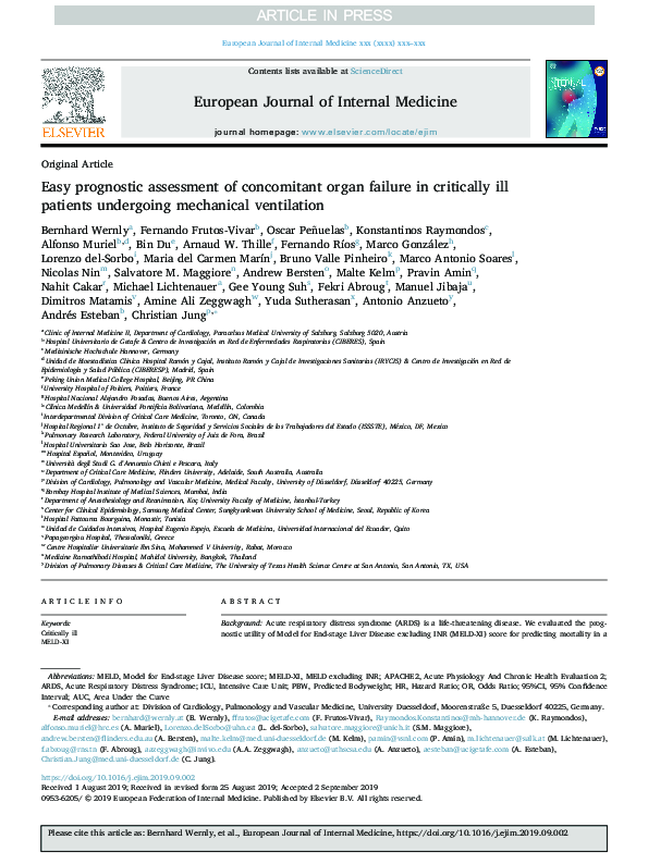 (PDF) Easy prognostic assessment of concomitant organ failure in ...