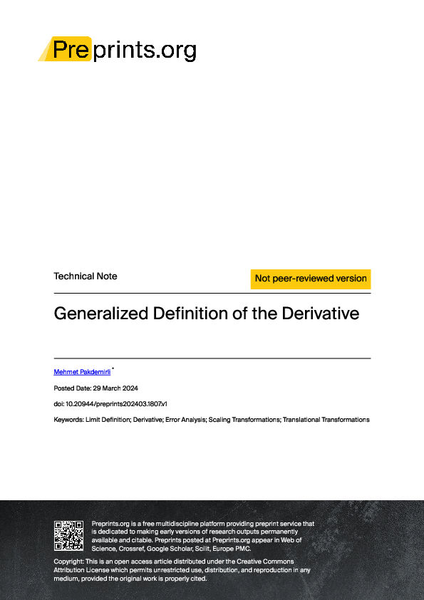 (PDF) Generalized Definition of the Derivative