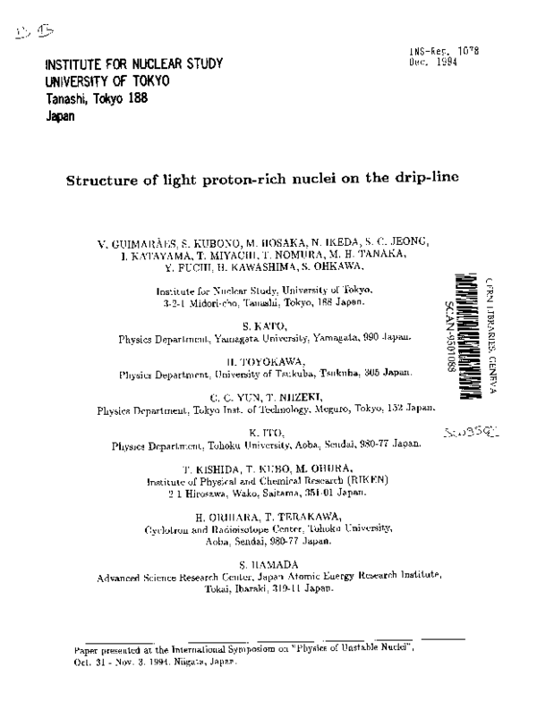 (PDF) Structure of light proton-rich nuclei on the drip-line