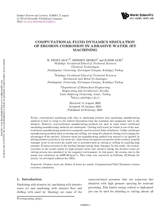(PDF) COMPUTATIONAL FLUID DYNAMICS SIMULATION OF EROSION-CORROSION IN ...