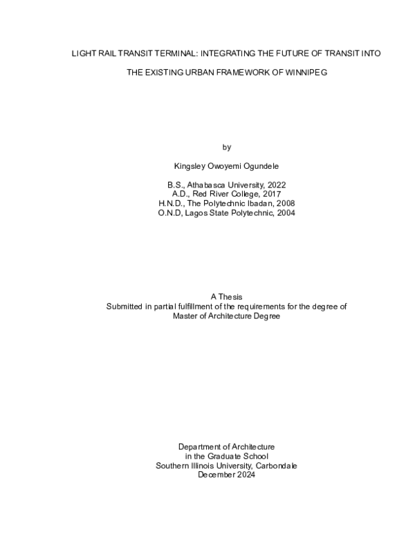 (PDF) Light Rail Transit Terminal: Integrating the Future of Transit ...