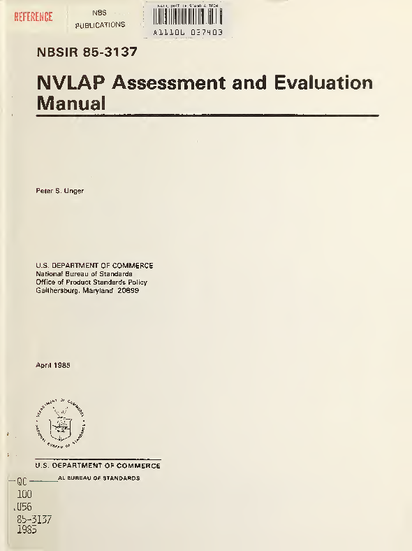 (PDF) NVLAP assessment and evaluation manual