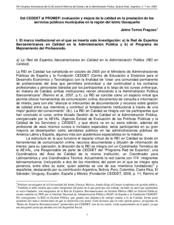 (PDF) Del CEDDET al PROMEP: evaluación y mejora de la calidad en la ...