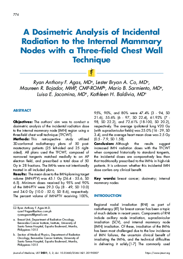 (PDF) A Dosimetric Analysis of Incidental Radiation to the Internal ...
