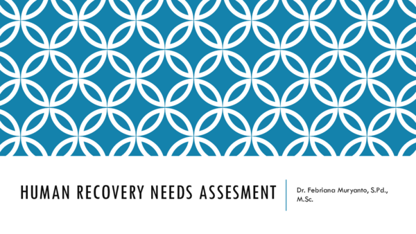 (PDF) HUMAN RECOVERY NEEDS ASSESMENT