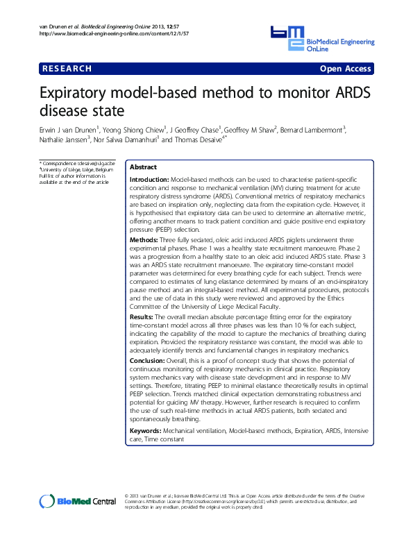 (PDF) Expiratory model-based method to monitor ARDS disease state