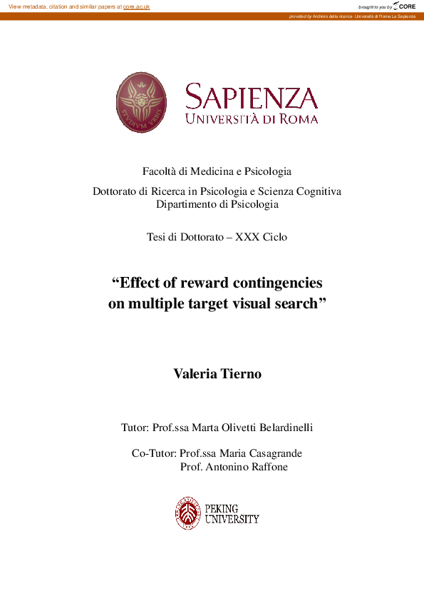 (PDF) Effect of reward contingencies on multiple-target visual search