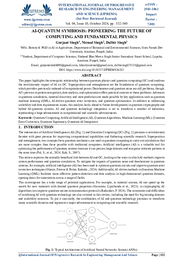 (PDF) AI-QUANTUM SYMBIOSIS: PIONEERING THE FUTURE OF COMPUTING AND ...