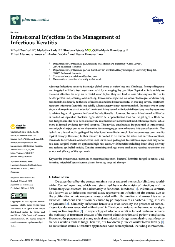 (PDF) Intrastromal Injections in the Management of Infectious Keratitis