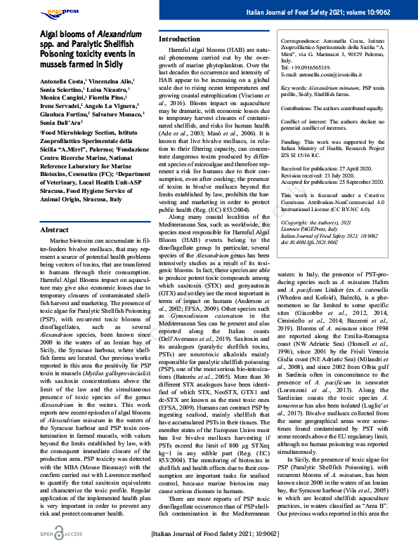 (PDF) Algal blooms of Alexandrium spp. and Paralytic Shellfish ...