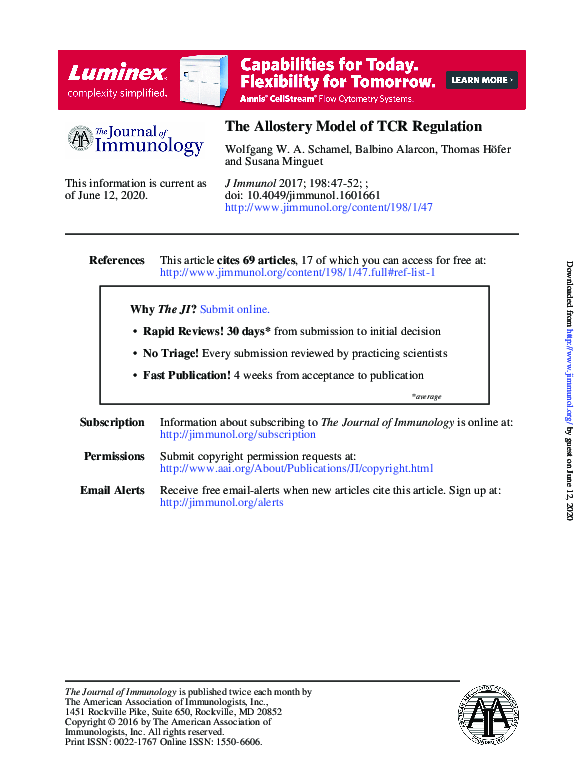 (PDF) The Allostery Model of TCR Regulation