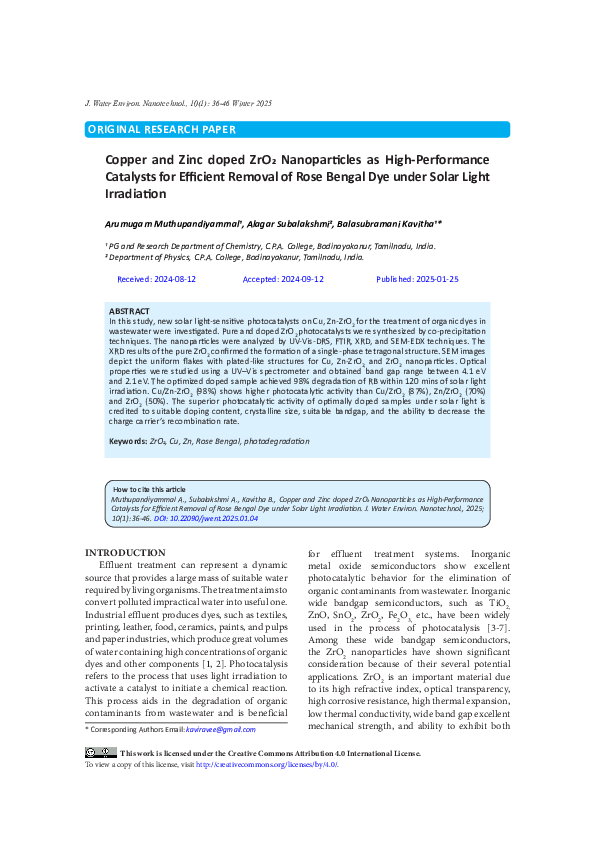 (PDF) Copper and Zinc doped ZrO2 Nanoparticles as High-Performance ...