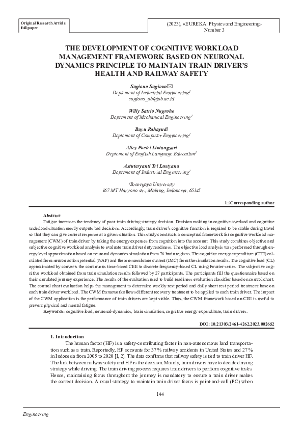 (PDF) The development of cognitive workload management framework based on neuronal dynamics ...