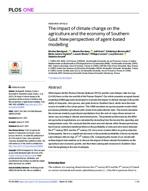 (PDF) The impact of climate change on the agriculture and the economy ...