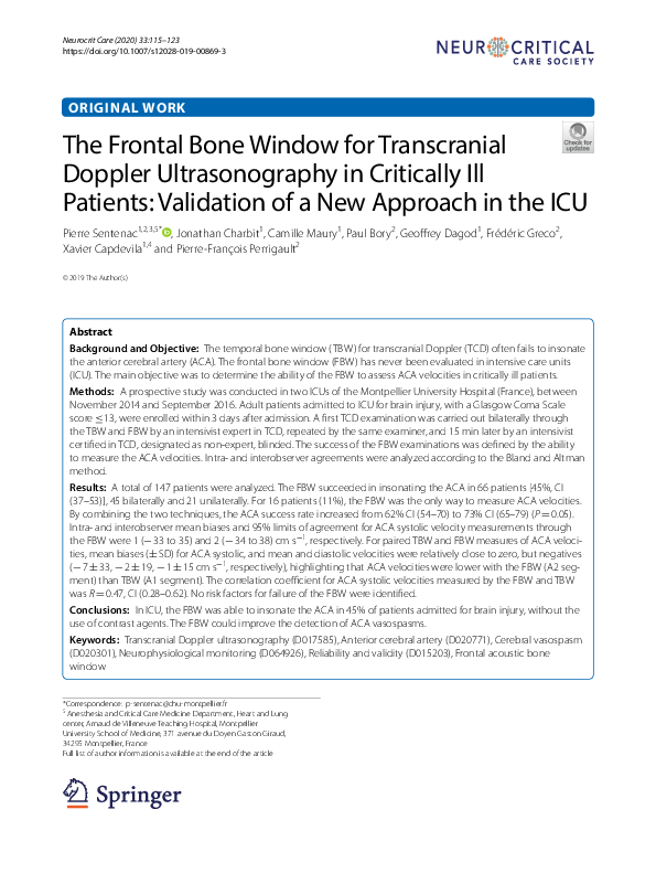 (PDF) The Frontal Bone Window for Transcranial Doppler Ultrasonography ...